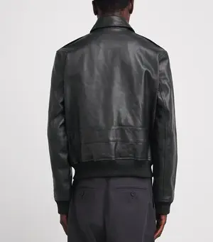 A.p.c. Gael Leather Bomber Jacket - Black