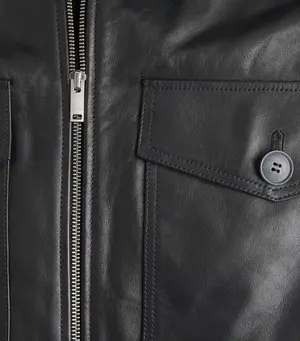 A.p.c. Gael Leather Bomber Jacket - Black