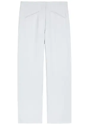 Veronica Beard Cassidee Wide-leg Twill Trousers - Light Blue