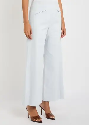 Veronica Beard Cassidee Wide-leg Twill Trousers - Light Blue