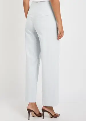 Veronica Beard Cassidee Wide-leg Twill Trousers - Light Blue