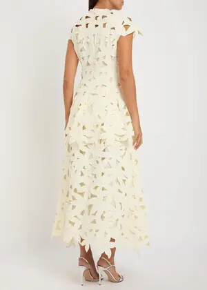 Simkhai Floral Cutwork Woven Midi Dress