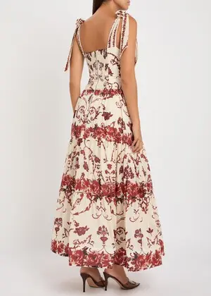 Alice + Olivia Haven Floral-print Tiered Midi Dress
