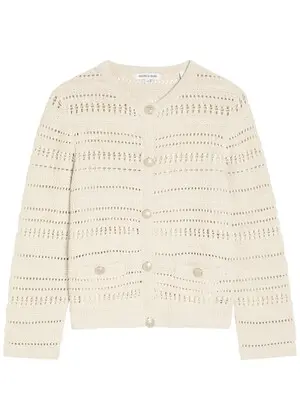 Veronica Beard Bellingham Pointelle-knit Cotton Cardigan