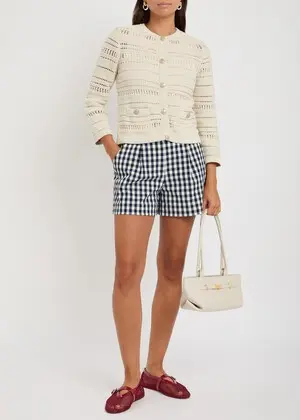 Veronica Beard Bellingham Pointelle-knit Cotton Cardigan
