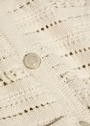 Veronica Beard Bellingham Pointelle-knit Cotton Cardigan