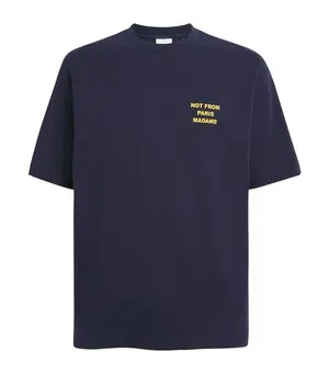 Drole De Monsieur Cotton Slogan T-shirt - Navy