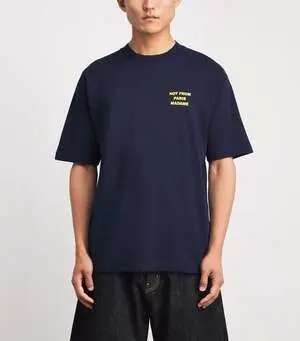 Drole De Monsieur Cotton Slogan T-shirt - Navy