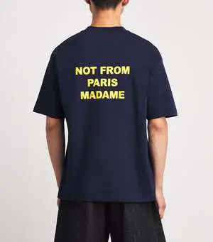 Drole De Monsieur Cotton Slogan T-shirt - Navy