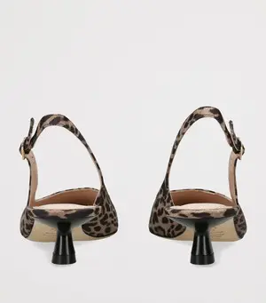 STUART WEITZMAN Leopard Print Sculpt Slingback Pumps