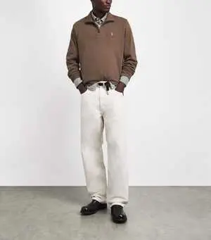 Polo Ralph Lauren Estate-rib Quarter-zip Sweater - Brown