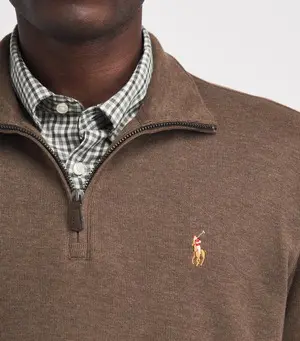 Polo Ralph Lauren Estate-rib Quarter-zip Sweater - Brown