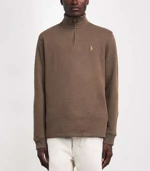 Polo Ralph Lauren Estate-rib Quarter-zip Sweater - Brown