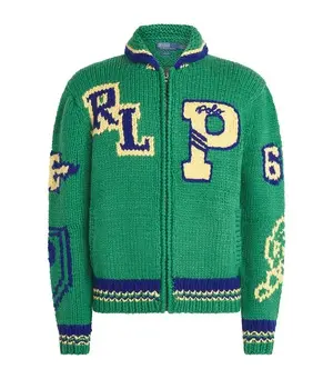 Polo Ralph Lauren Wool Varsity Zip-up Cardigan - Green