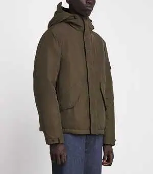 Stone Island Down Micro Twill Short Parka With Hood