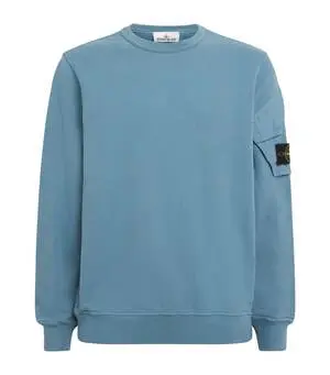 Stone Island Cotton Compass Pocket Sweatshirt - Blue