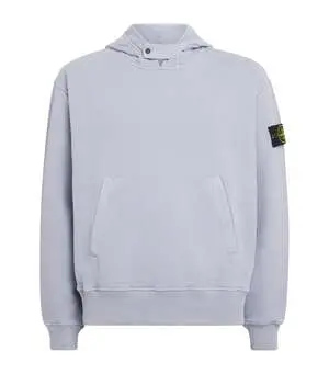 Stone Island Organic Cotton Compass Hoodie - Grey