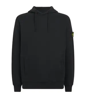 Stone Island Organic Cotton Compass Hoodie - Black