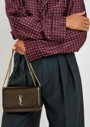 Saint Laurent Kate Small Pebbled Leather Shoulder Bag