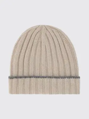 Brunello Cucinelli Brunello Cucinelli Ribbed Pure Cashmere Beanie Beige