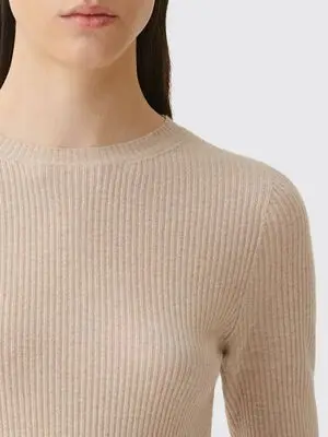 Fabiana Filippi Short-sleeved Crew-neck Jumper In Wool, Silk, And Cashmere Blend - Beige