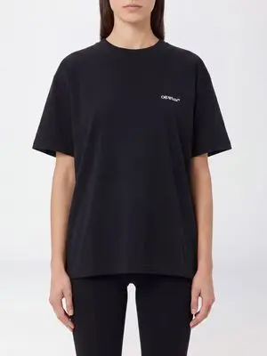 Off-White Arrow Logo Print Cotton T-shirt Green
