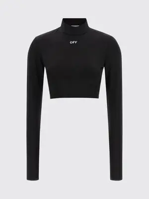 Off-White Cropped Slim-fit Turtleneck Top