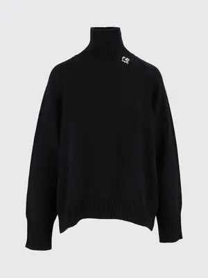 Fabiana Filippi Virgin Wool Turtleneck Jumper With Metal Detail - Blue