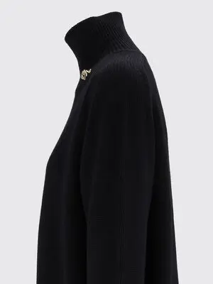 Fabiana Filippi Virgin Wool Turtleneck Jumper With Metal Detail - Blue