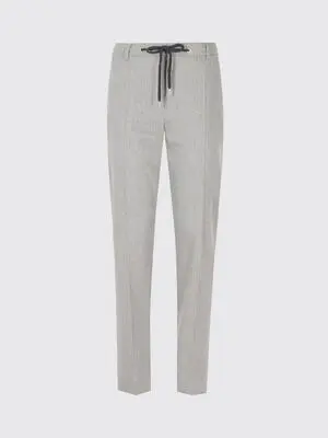Eleventy Slim-fit Wool And Cashmere Trousers With Drawstring Waist - Grey