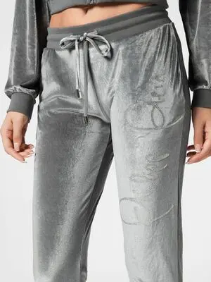 Philipp Plein Embellished Logo Velour Joggers - Grey