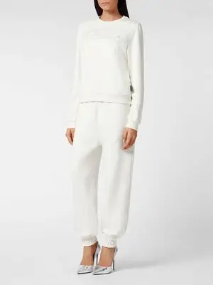 Philipp Plein Crewneck Sweatshirt With Embossed Logo - Ivory
