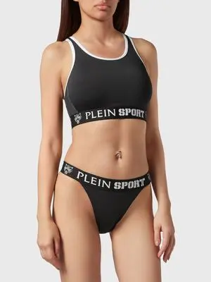 PLEIN SPORT High-waisted Polyamide Bikini With Sports Top