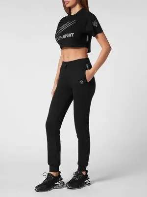 PLEIN SPORT Cropped T-shirt - Black