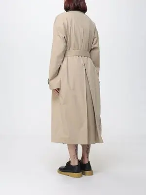 Bottega Veneta Oversized Long Cotton Trench Coat With Leather Collar