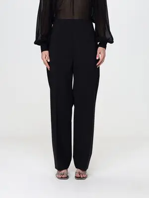 Alberta Ferretti High-waisted Wool Blend Trousers - Black