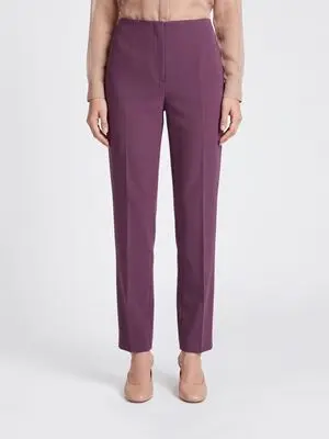 Alberta Ferretti High-waisted Wool Blend Trousers - Red