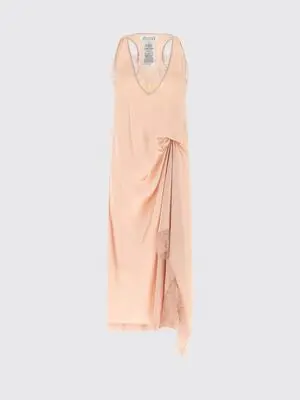 MAISON MARGIELA Midi Slip Dress In Silk-blend With Lace Inserts