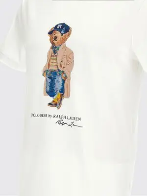 Polo Ralph Lauren Slim Fit Cotton T-shirt With Teddy Bear Print