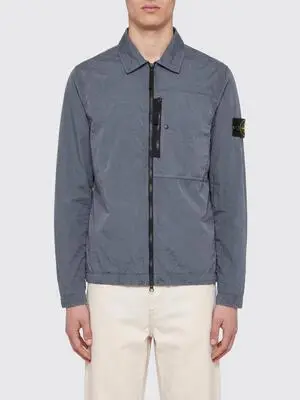 Stone Island Econyl® Recycled Nylon Shirt Jacket With Zip And Logo - Grey