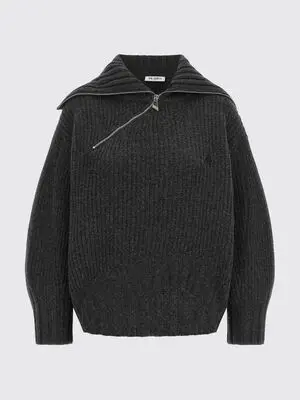 Attico Relaxed Fit Virgin Wool And Cashmere Half-zip Polo Jumper