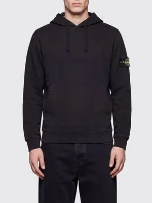 Stone Island Cotton Hoodie With Compass Logo Patch - Black