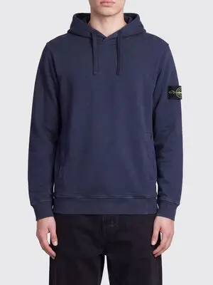 Stone Island Cotton Hoodie With Compass Logo Patch - Blue