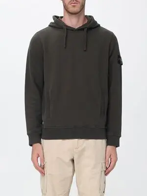 Stone Island Cotton Hoodie With Compass Logo Patch - Brown