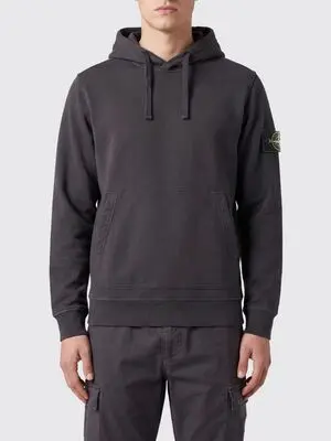 Stone Island Stone Island Cotton Hoodie With Compass Logo Patch Charcoal