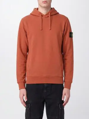Stone Island Stone Island Cotton Hoodie With Compass Logo Patch Orange