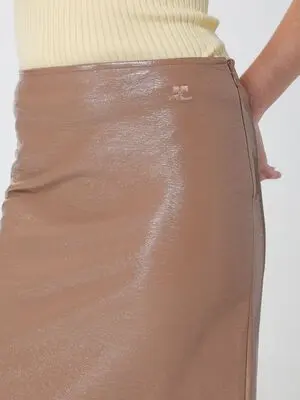 COURREGES High-waisted Patent Pencil Mini Skirt