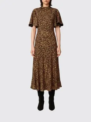 TWINSET Floral-print Viscose Short-sleeved Midi Dress - Brown