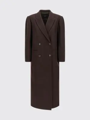 TWINSET Double-breasted Long Wool-blend Coat With Peak Lapels