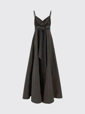 Pinko Taffeta Off-the-shoulder V-neck Evening Gown - Brown